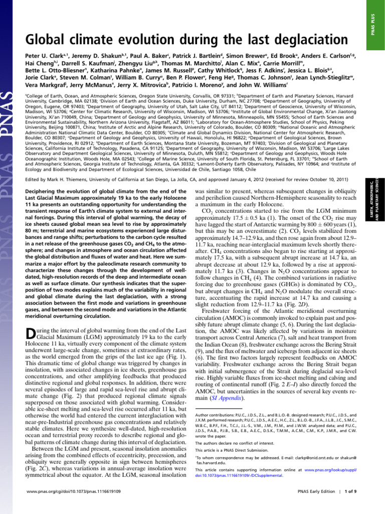 Climate Change During Last Deglaciation | PDF | Oceans | Greenhouse Effect