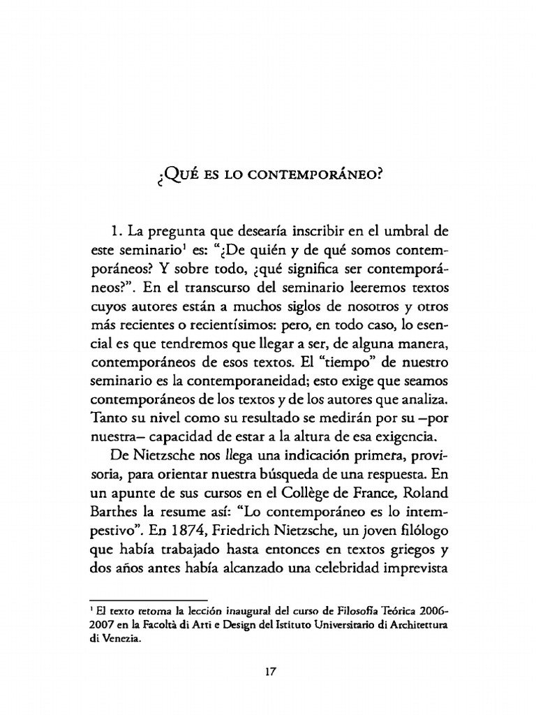 Agamben, G. Qué Es Lo Contemporáneo | PDF | Universo | Galaxia