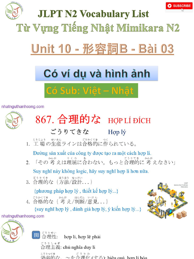 Từ Vựng Mimikara N2 Unit 10 - 形容詞B - Bài 03 (1) | PDF