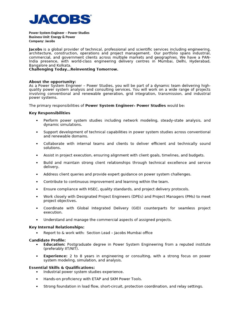 Power System Engineer - Sep 2025 | PDF | Computing