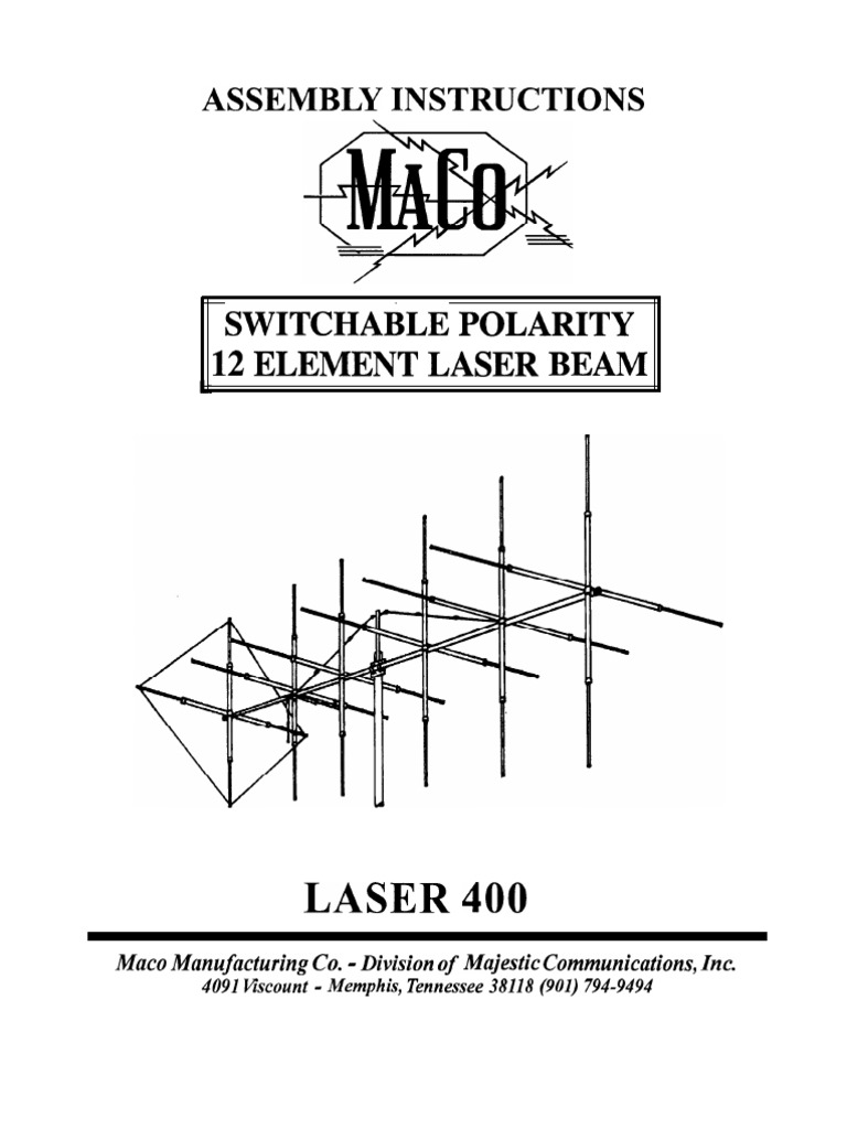 LASER 400: Assembly Instructions | PDF | Coaxial Cable | Antenna (Radio)