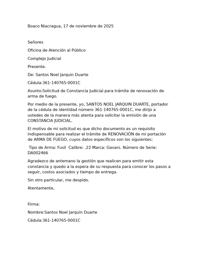 Carta Constancia Jidicial Esta Si | PDF