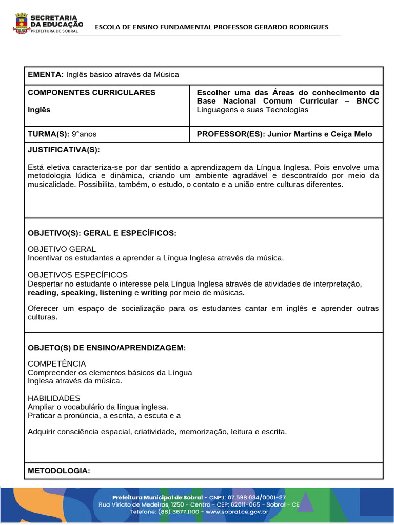 Ementas Modelo Oficial (2) | PDF