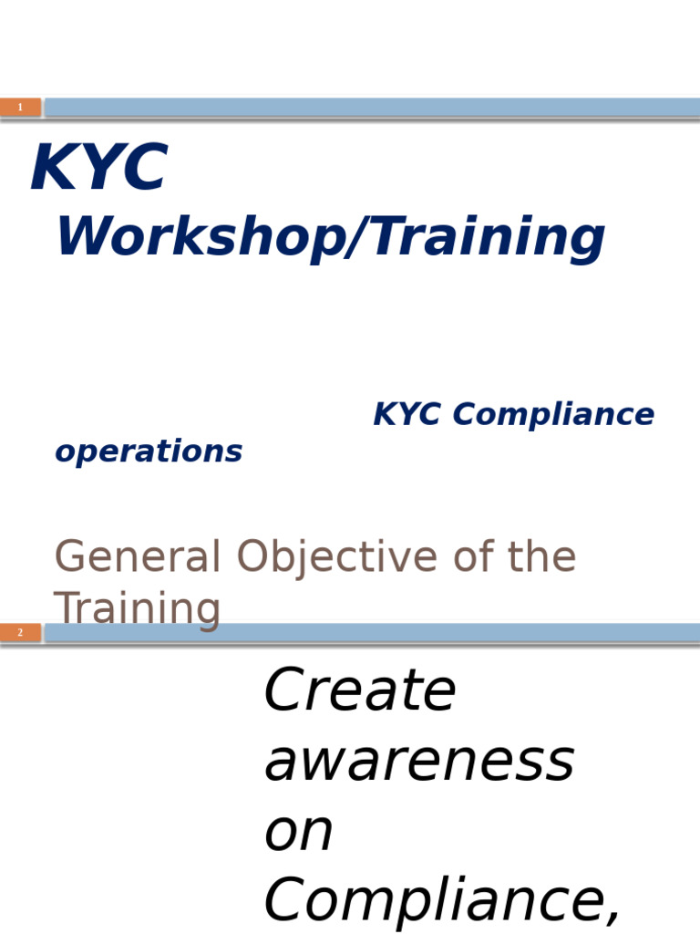 KYC Training 1 | PDF | Money Laundering | Regulatory Compliance