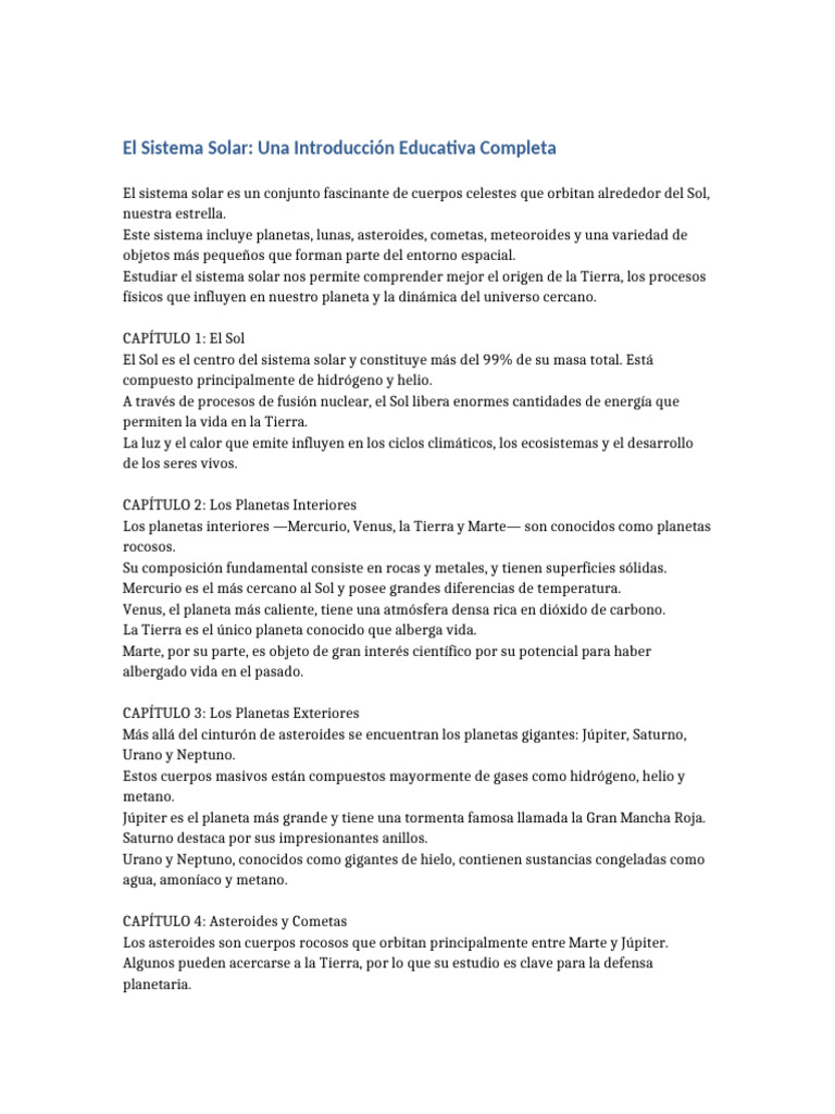 Introducción al Sistema Solar | PDF | Planetas | Júpiter