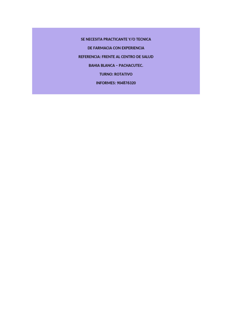 Anuncio de Busca de Personal | PDF