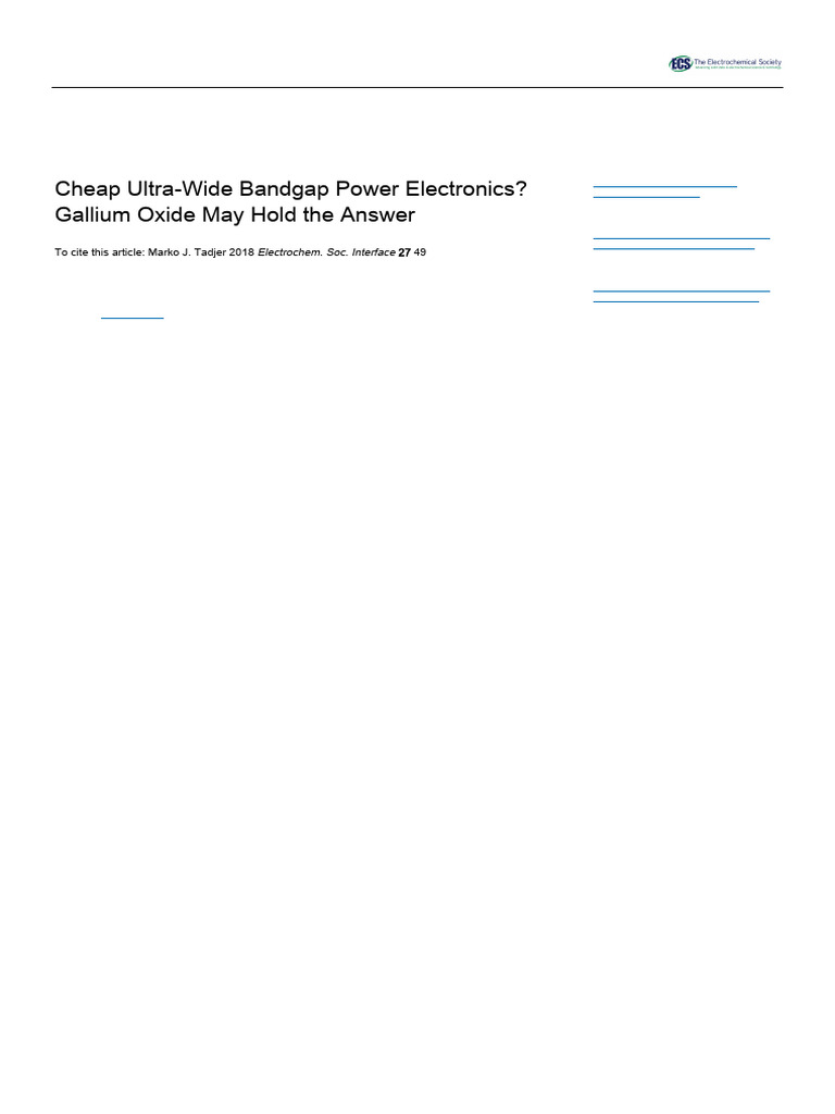Tadjer 2018 Electrochem. Soc. Interface 27 49 | PDF | Epitaxy ...