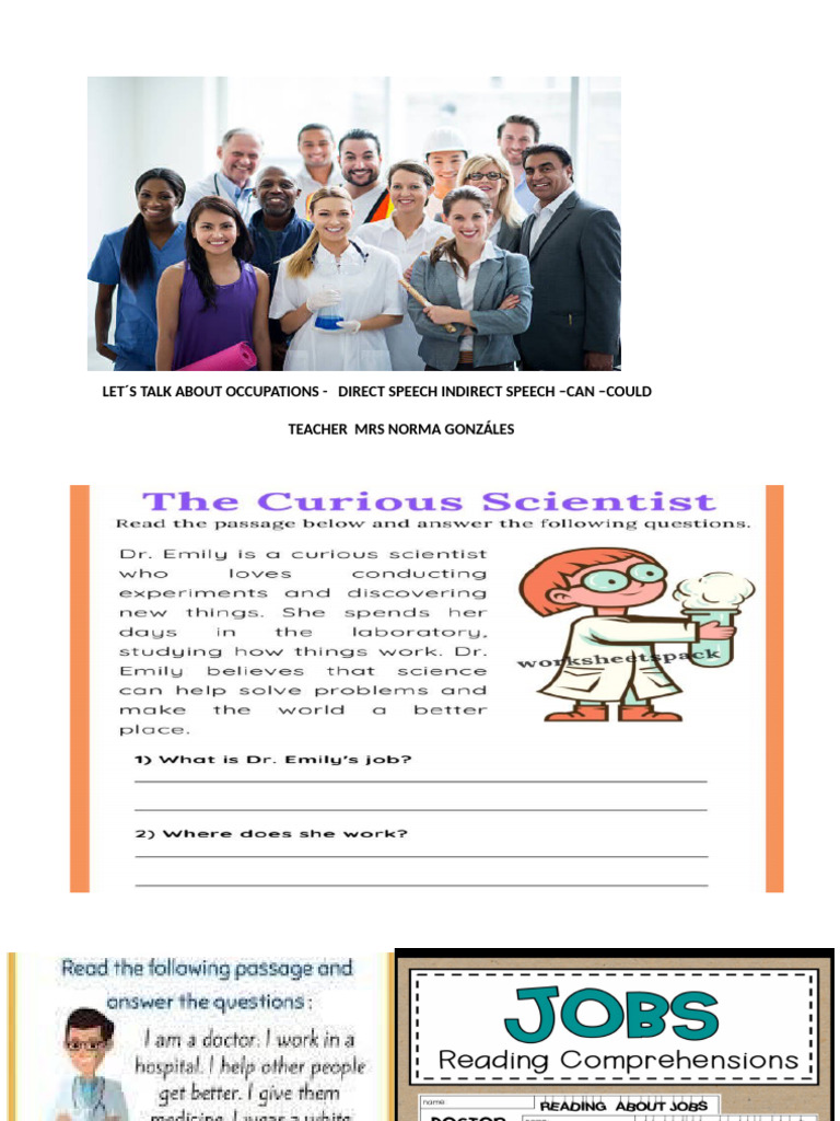 Occupations Behaviour - Direct Indirect Speech | PDF