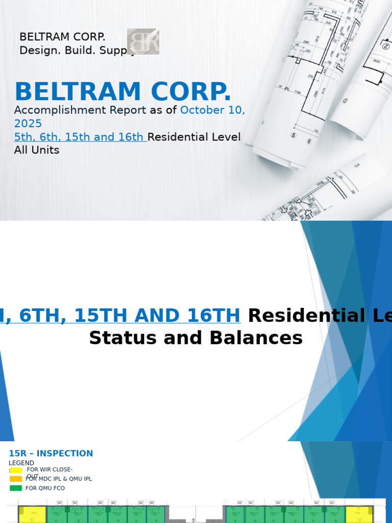 Accomplishment Report - Beltram 10.10.2025 | PDF | Building Technology ...