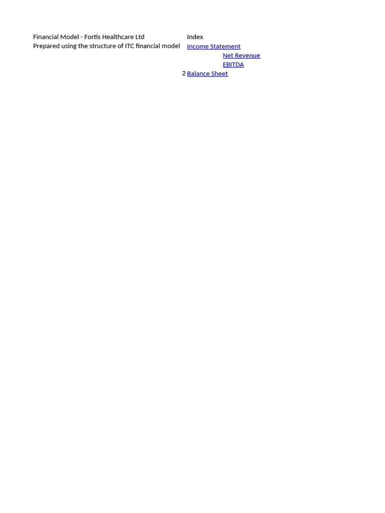 Fortis Healthcare Financial Model Analysis | PDF | Equity (Finance ...