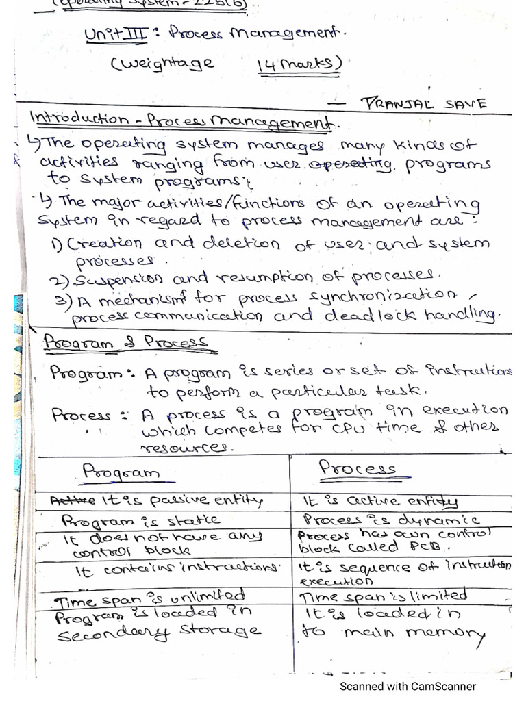 Unit 3 Process Management | PDF