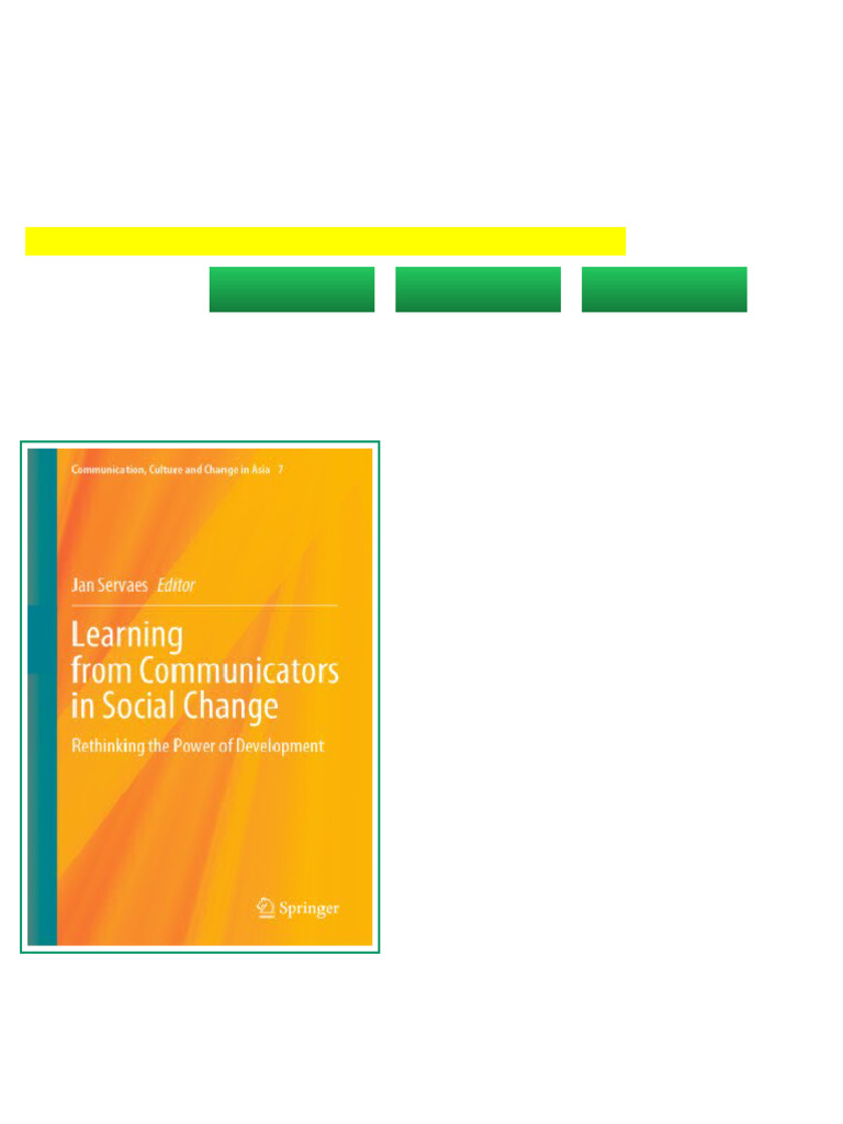 Learning From Communicators in Social Change Rethinking The Power of ...