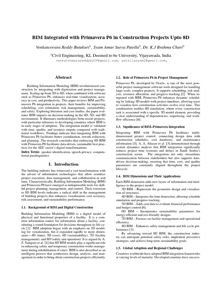 BIM and Primavera P6 Integration in Construction | PDF | Building ...