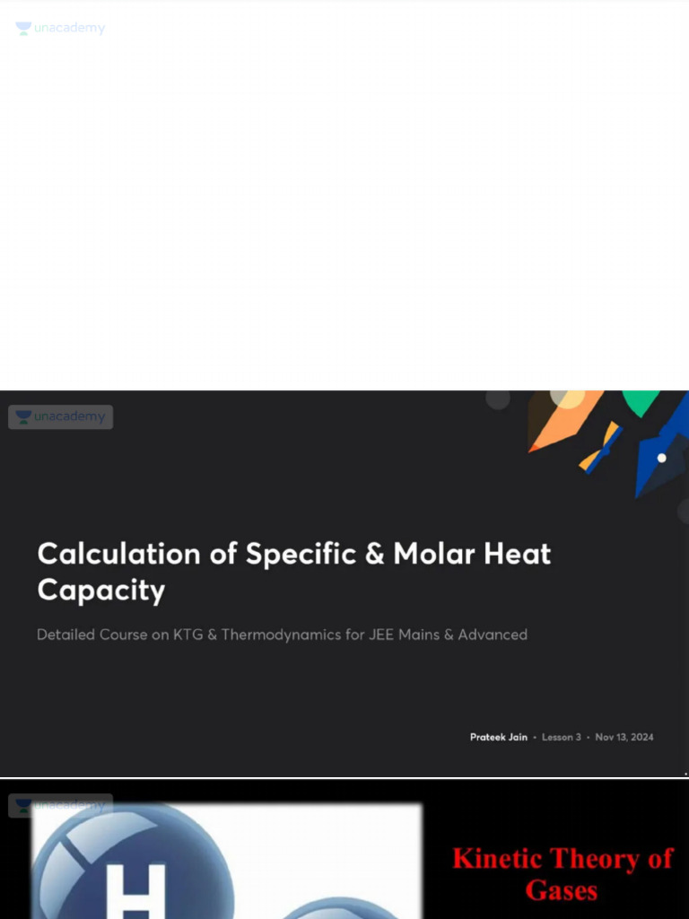 Calculation of Specific Molar Heat Capacity With Anno | PDF