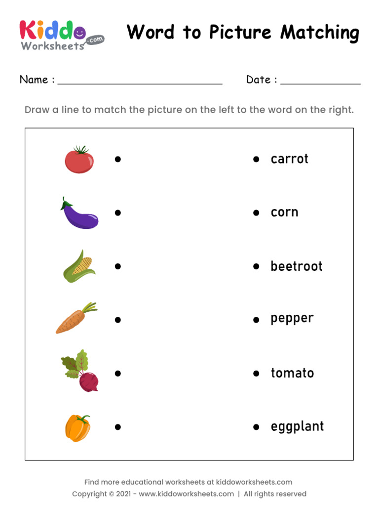 Word to Picture Matching Worksheet | PDF