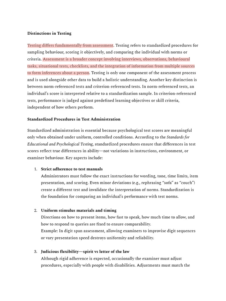 PTC Unit 1 - Introduction To Psychological Assessment | PDF | Validity (Statistics) | Psychology
