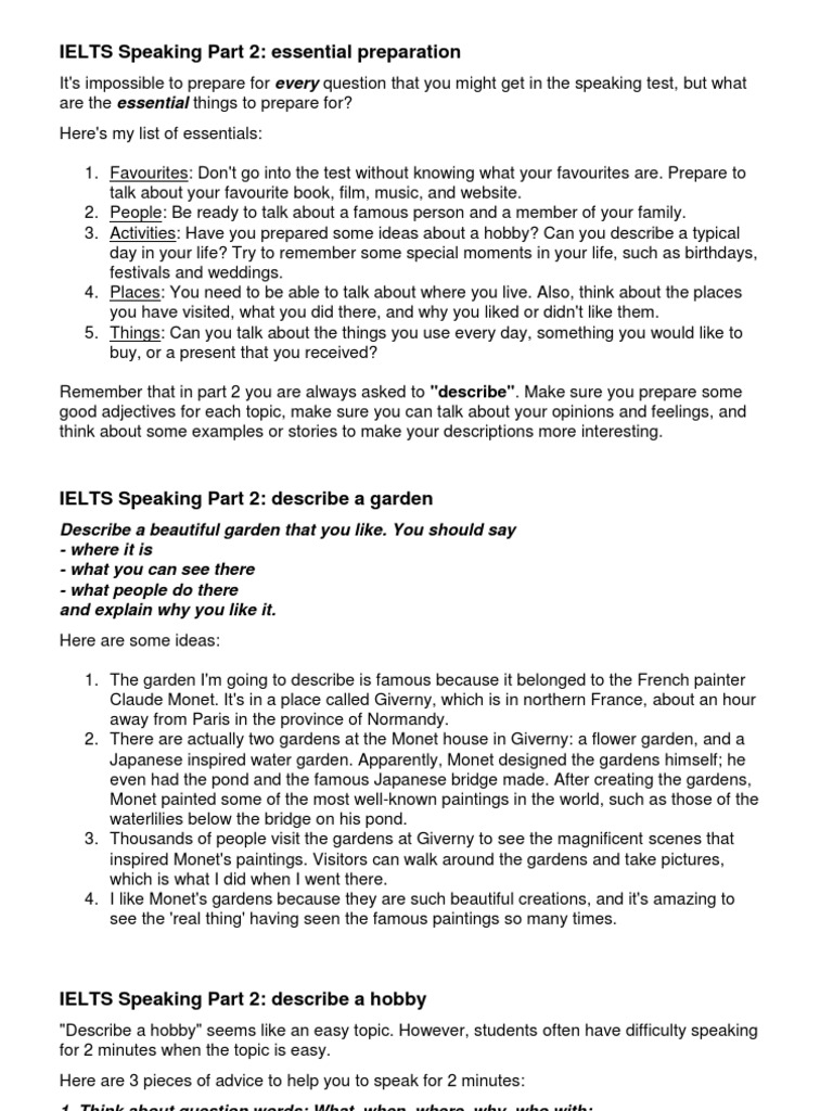 IELTS Speaking Part 2 Tutorial | PDF | Christmas | Facebook