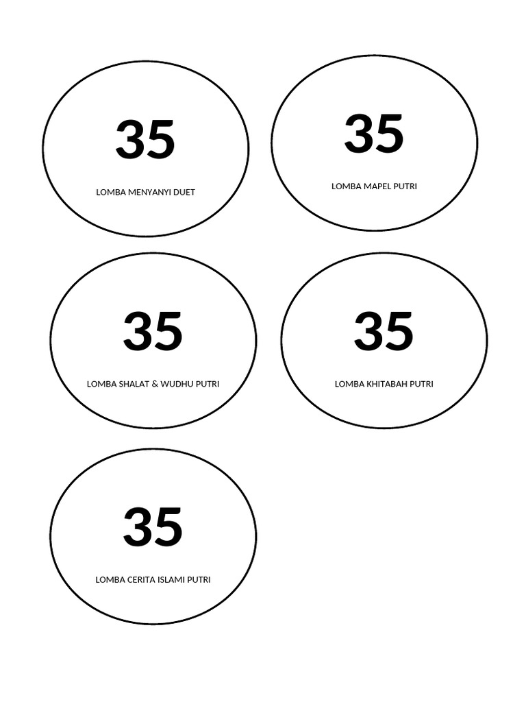 Contoh Nomor Dada | PDF