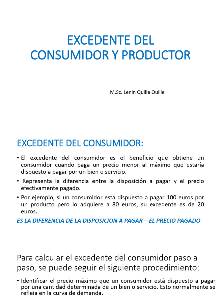 Excedente Del Consumidor y Productor Mas Ejemplos | PDF | Excedente ...