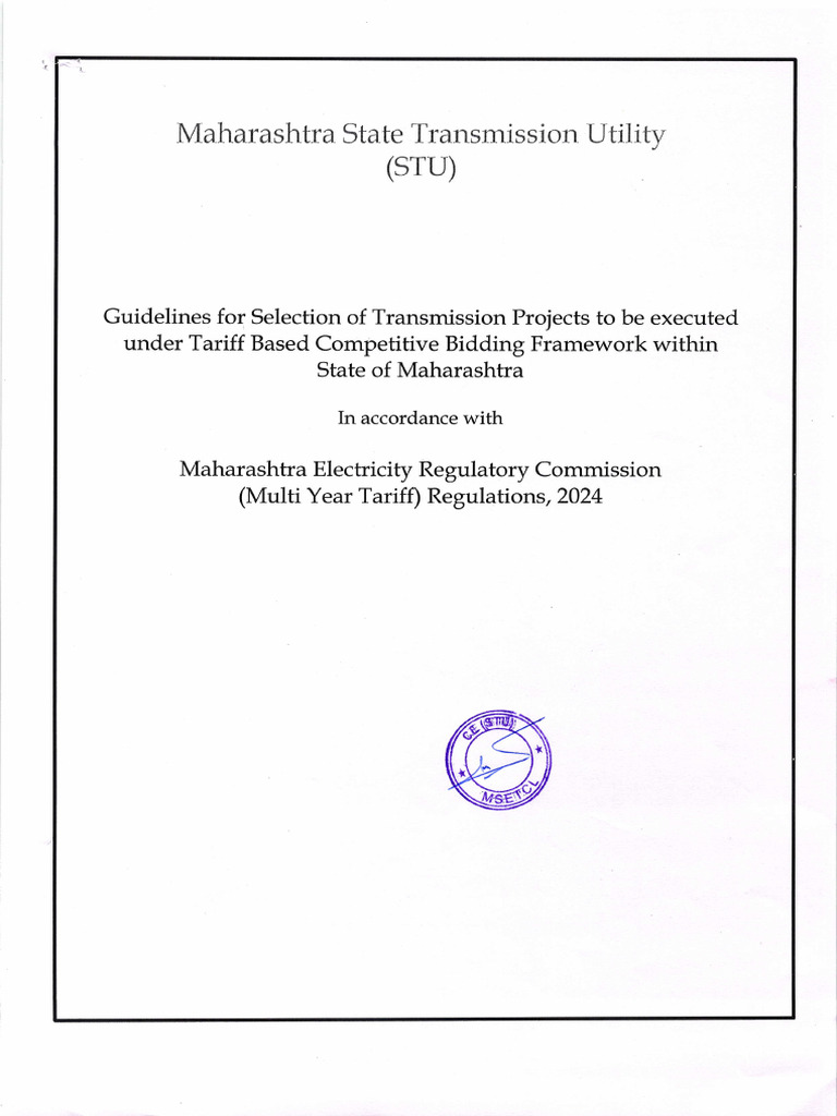 Maharashtra TBCB Transmission Project Guidelines | PDF | Electric Power ...