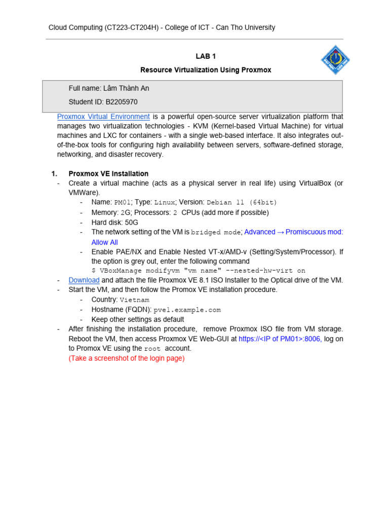 Lab01 2025 | PDF | Virtual Machine | Virtualization