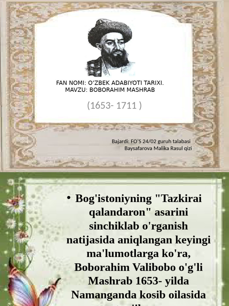 Mashrab Hayoti | PDF