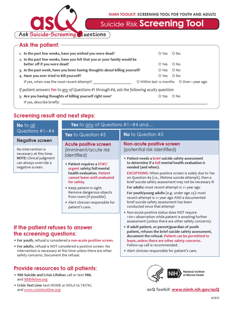 Screening Tool Asq Nimh Toolkit | PDF | Medicine | Health Care