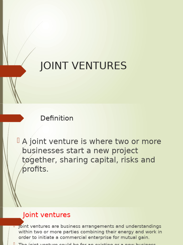 Joint Ventures | PDF | Business Law | Private Sector