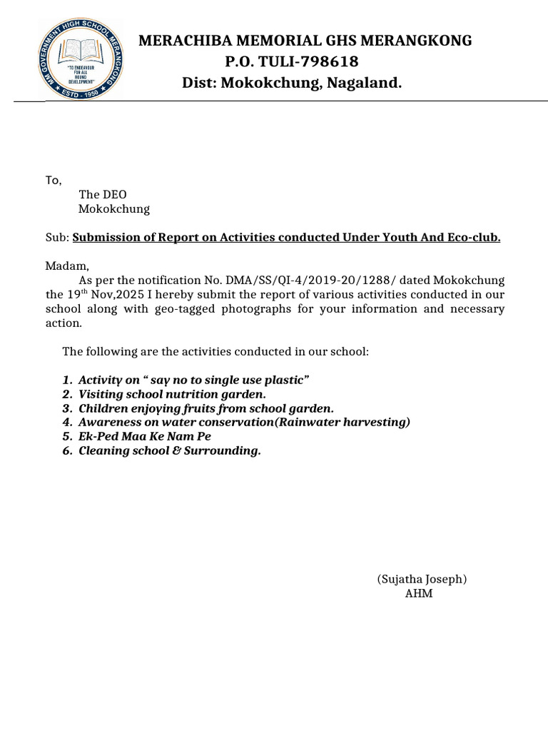 Youth and Eco-Club Activities Report | PDF