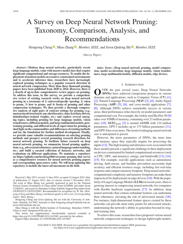 A Survey On Deep Neural Network Pruning Taxonomy, Comparison, Analysis ...
