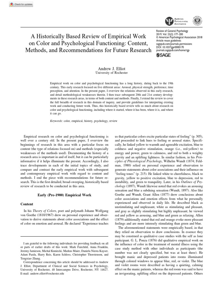 A Historically Based Review of Empirical Work On Color and ...
