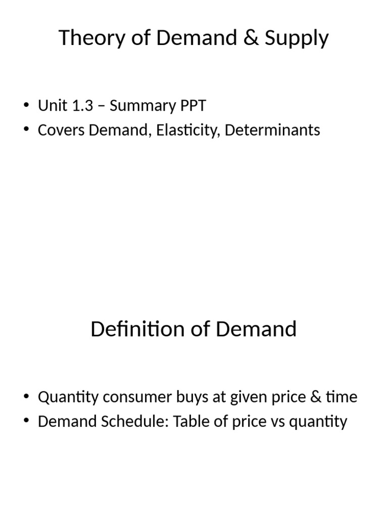 Demand & Supply Theory Overview | PDF