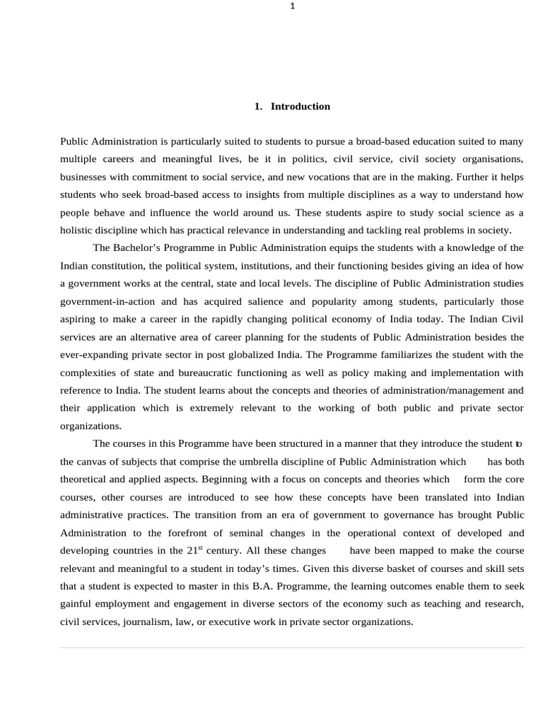 BA Public Administration | PDF | Public Administration | Learning