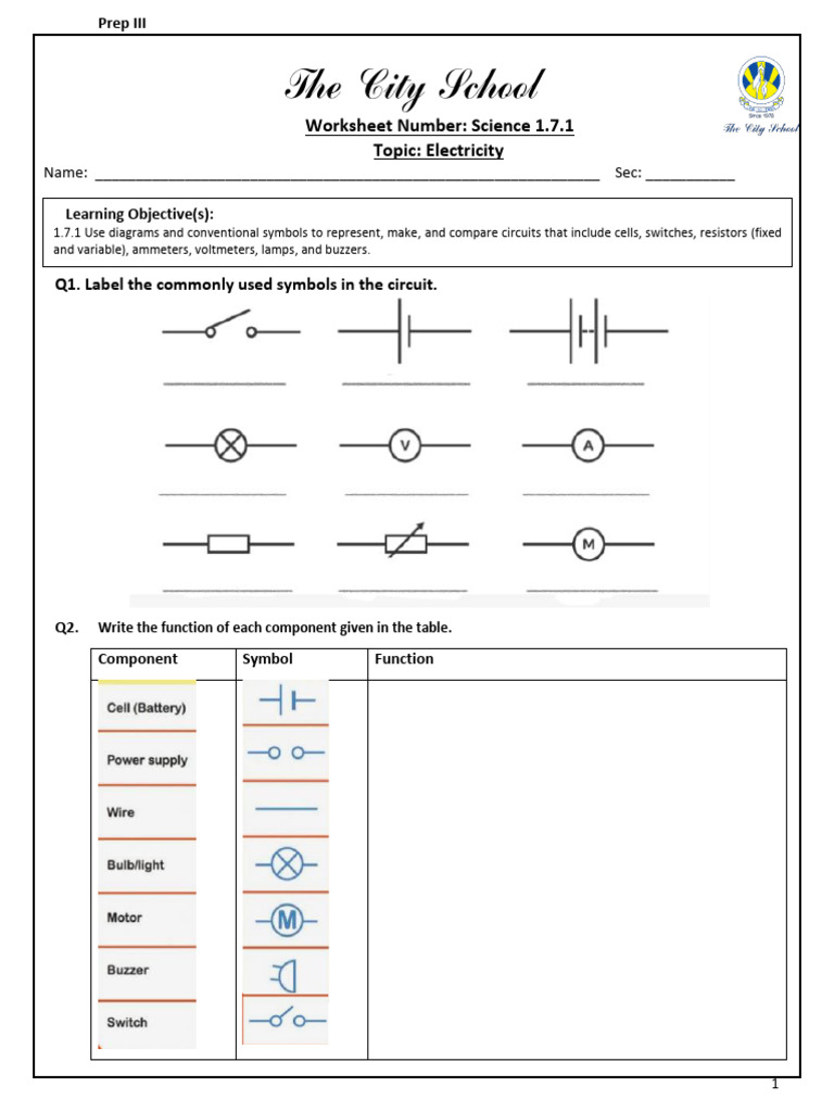 Electricity Circuit Worksheet for Students | PDF | Series And Parallel ...