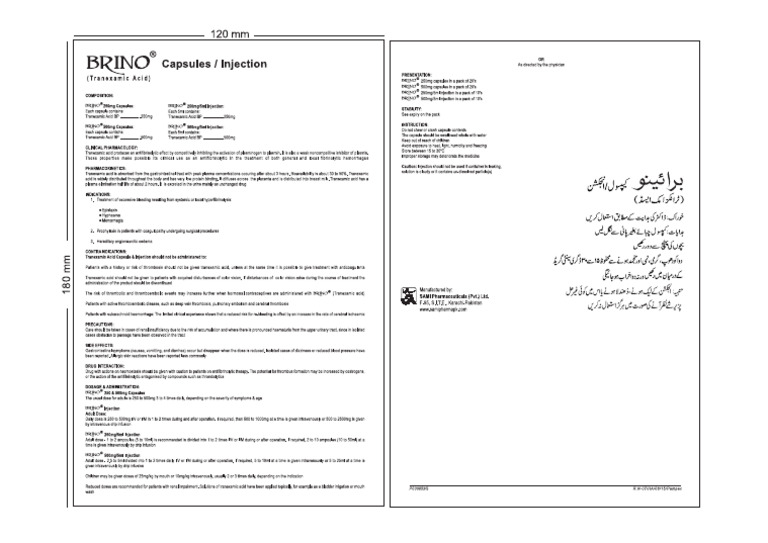BRINO Capsules - Injection (PAMPAC) | PDF