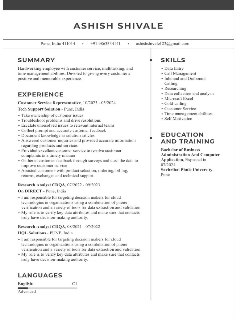 Ashish Shivale Resume | PDF