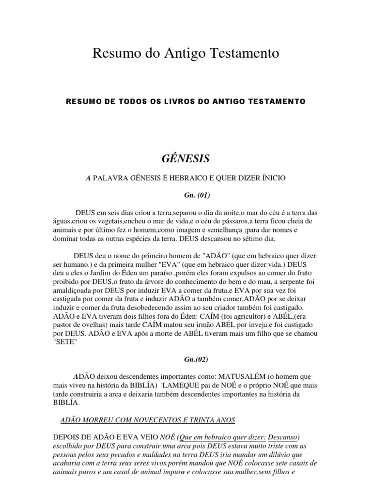Resumo Do Antigo Test Amen To | PDF | Davi | Samuel