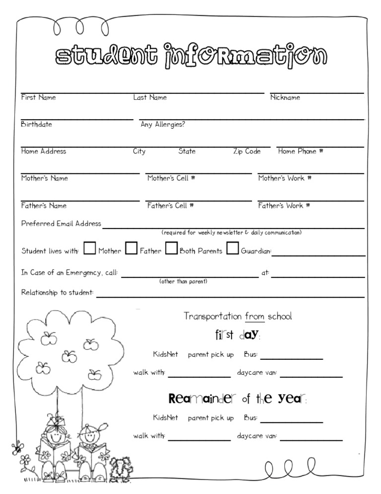 Student Info Page | PDF