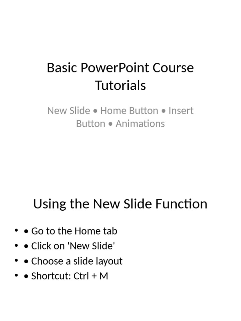 Basic PPT Course Tutorials | PDF