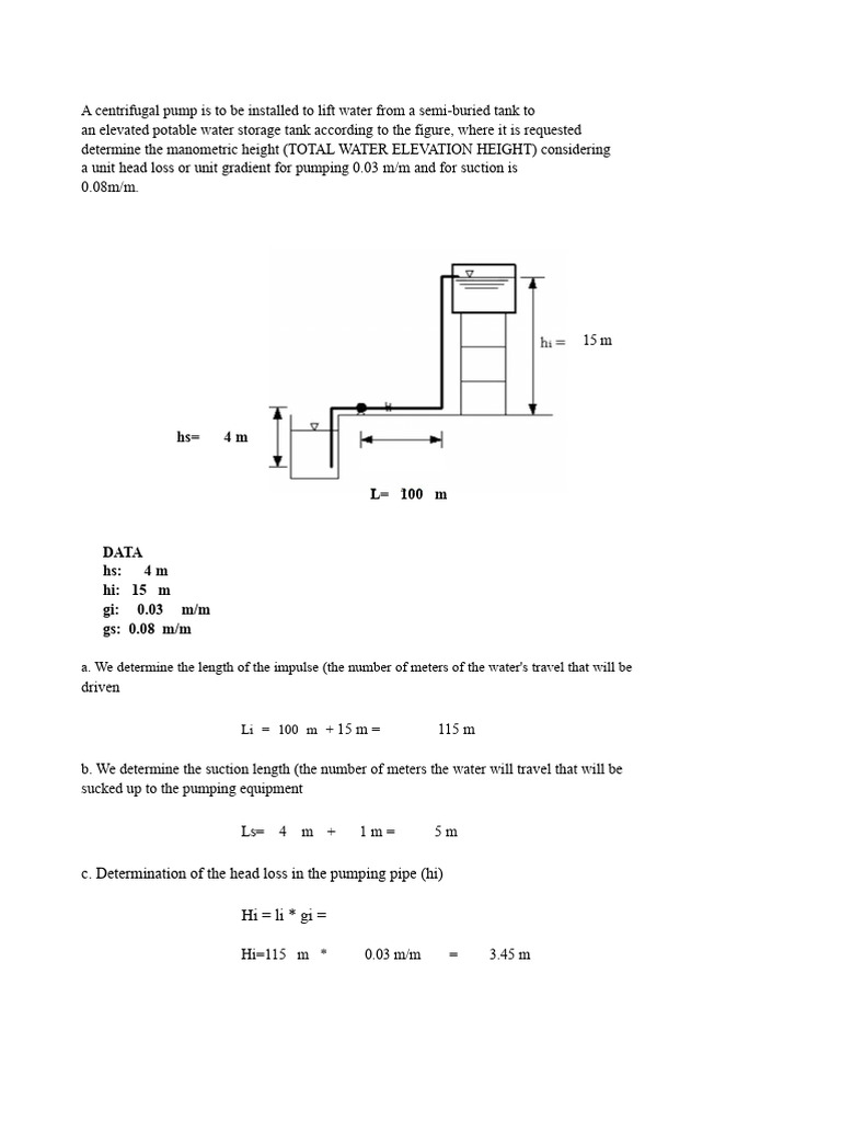 Centrifugal Pump Sizing and Power Calculation | PDF | Pump | Hydraulics