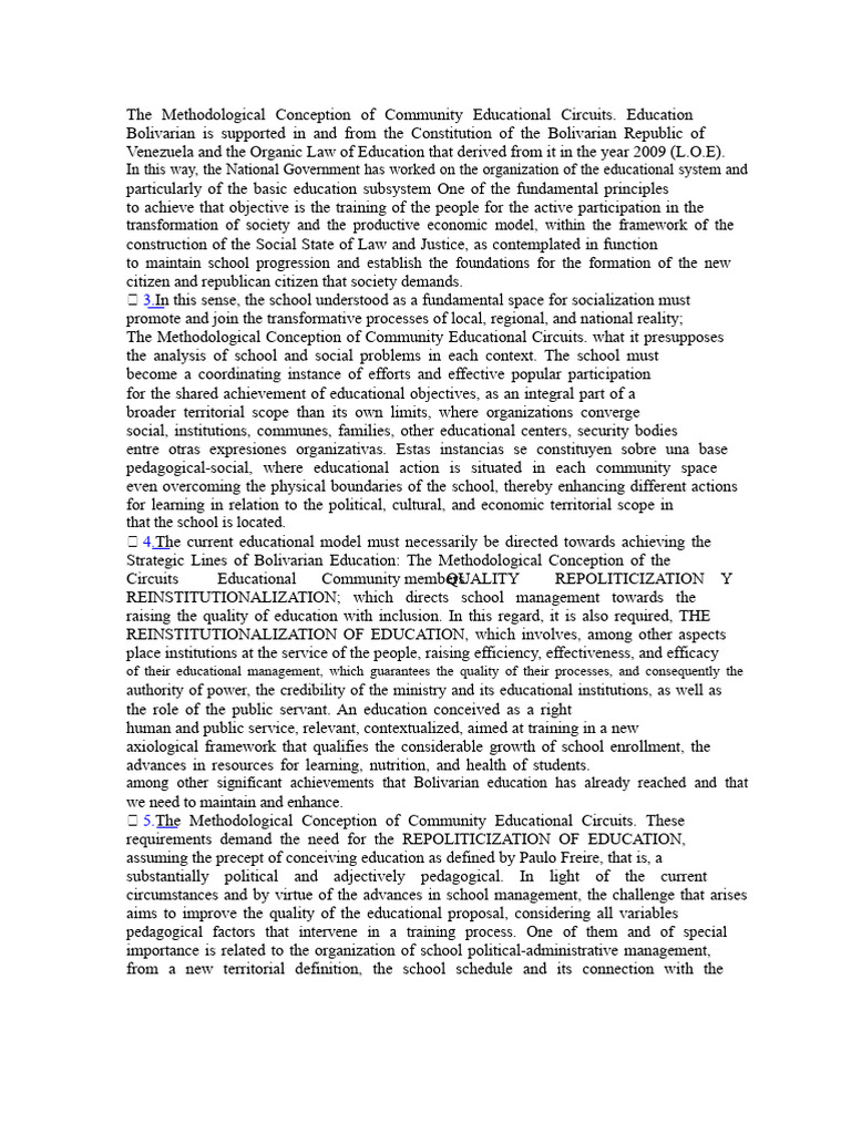 The Methodological Conception of Community Educational Circuits | PDF ...