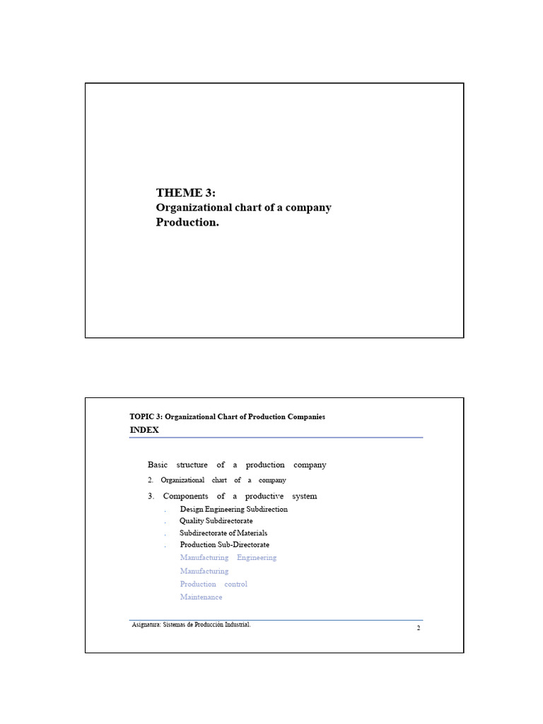 Organizational Chart of Production Companies | PDF | System ...