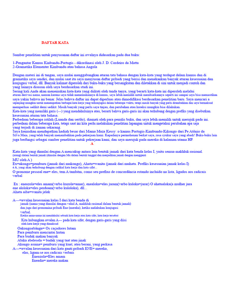 Kimbundu Portugis Kamus | PDF