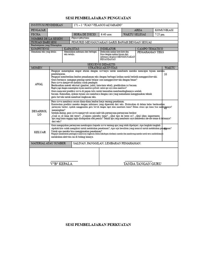 Sesi Pembelajaran Penguatan Komunikasi | PDF