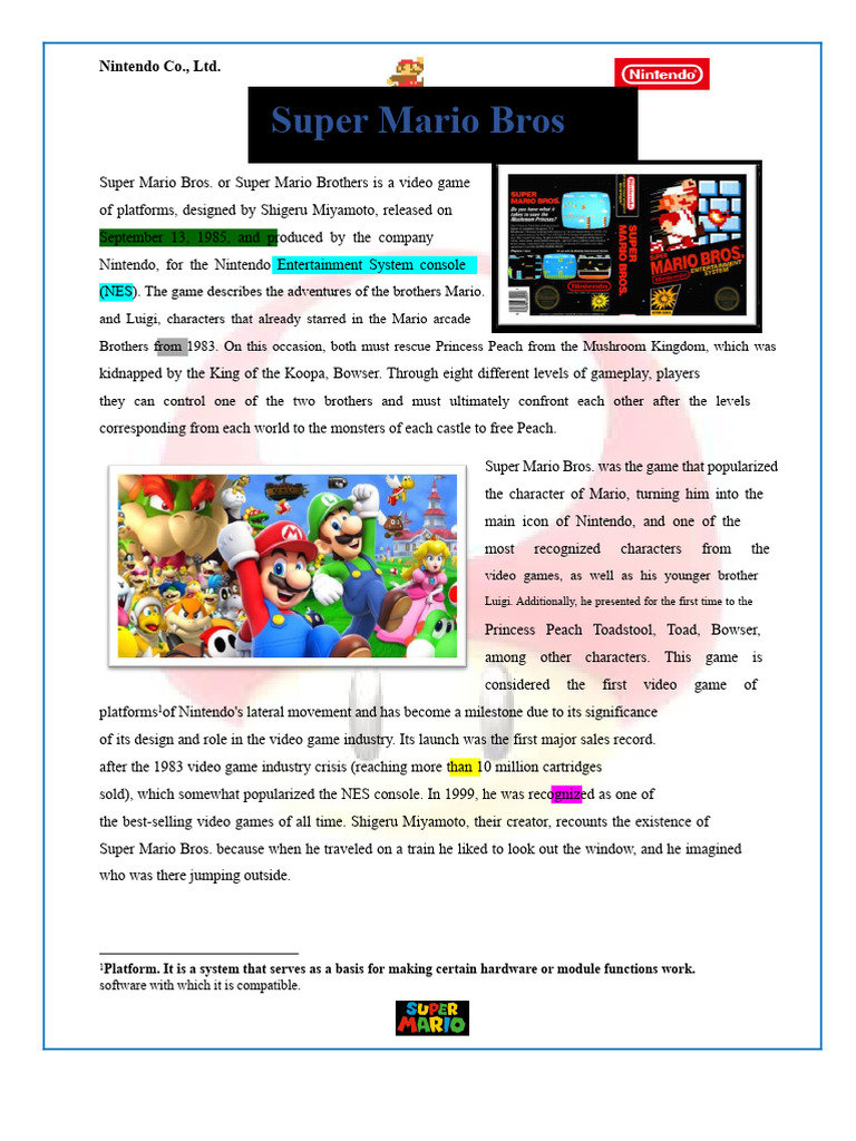 Super Mario Bros | PDF | Mario | Electronic Games