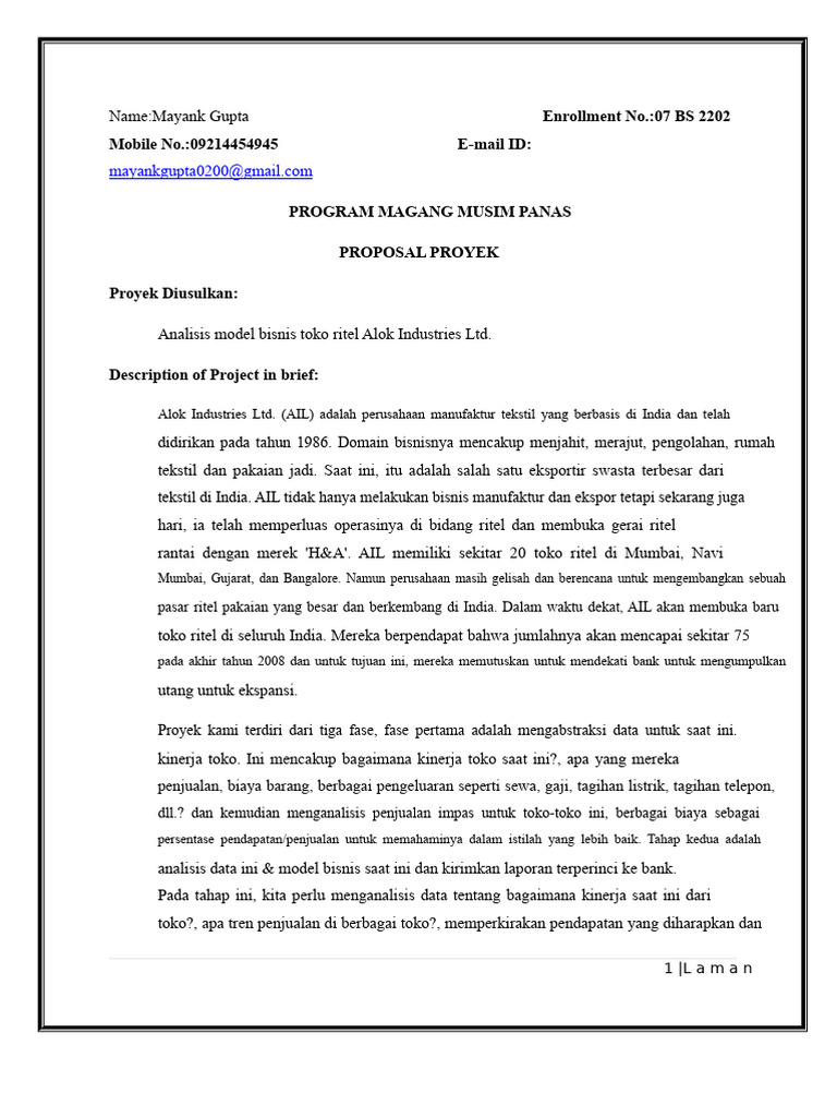 Proposal Proyek | PDF