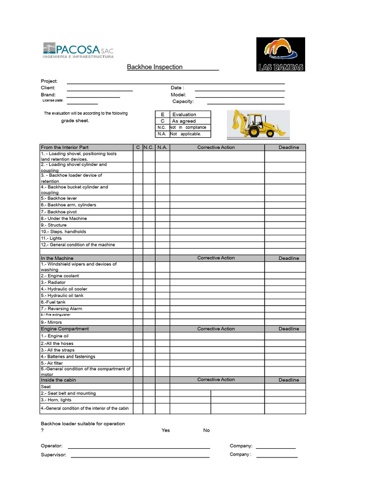 Backhoe Inspection - SIEMENS | PDF