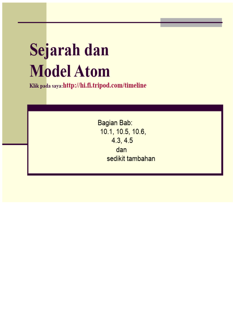 Sejarah dan Model Atom dalam Kimia | PDF
