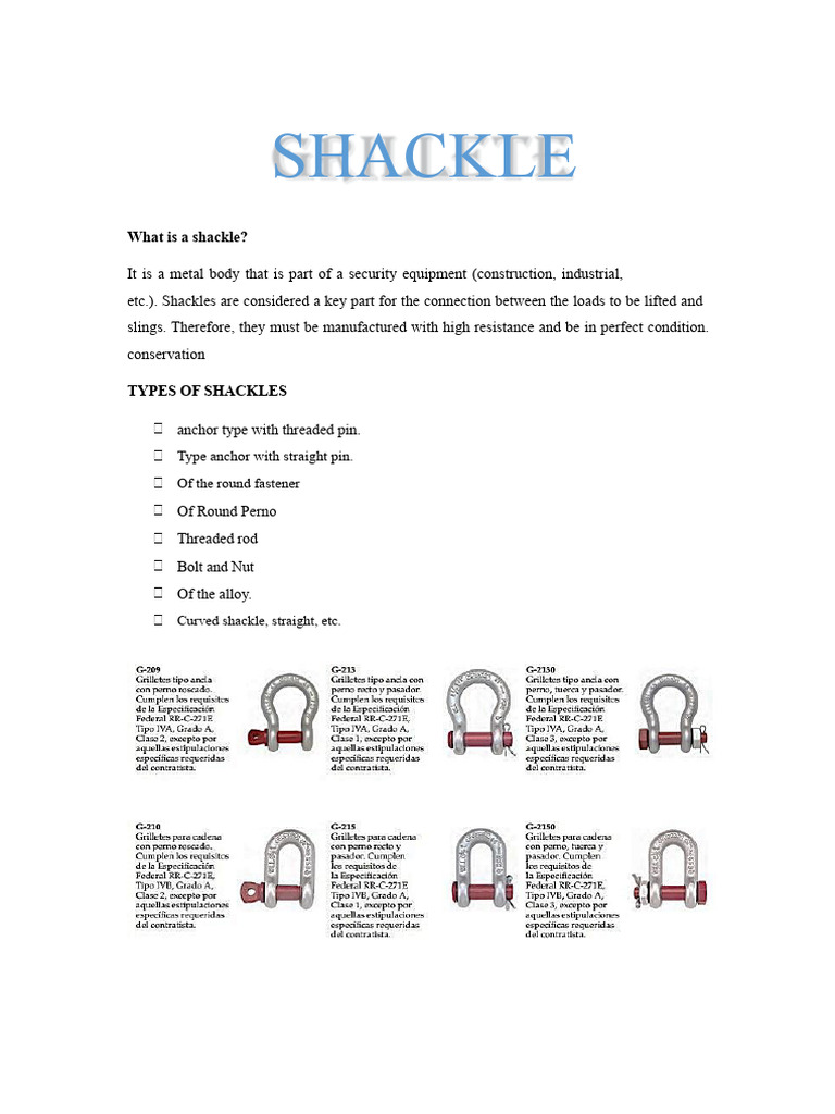 What Is A Shackle? | PDF | Mechanical Engineering