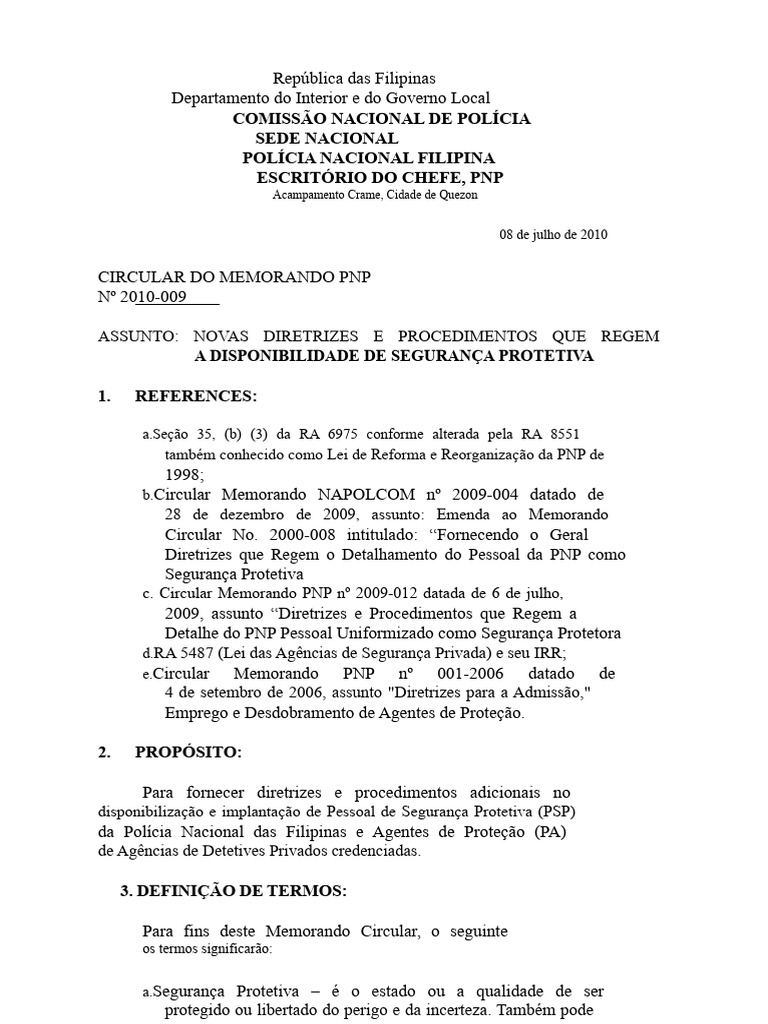 MEMO PNP | PDF | Presidentes dos Estados Unidos | Governo Americano